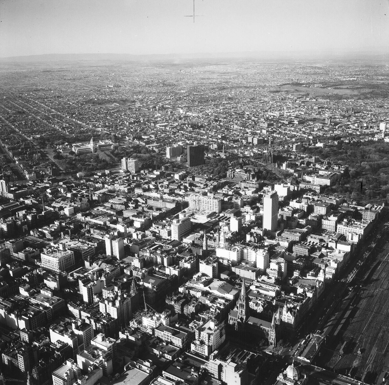 Negative - Aerial View of Melbourne, circa 1960