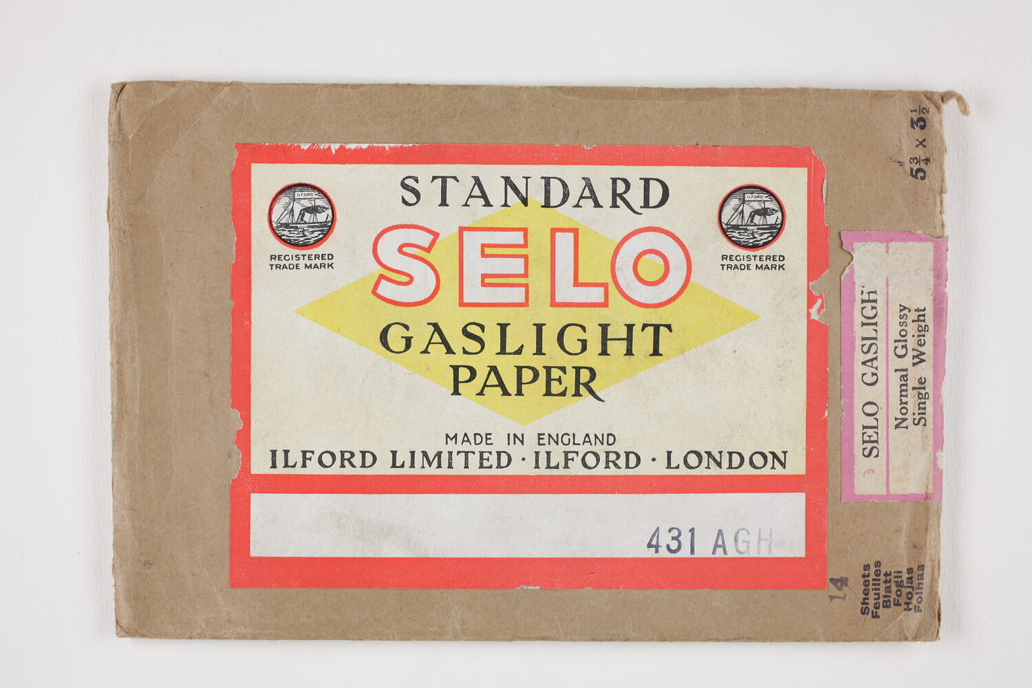 Packet - Photographic Paper, Ilford Ltd, 'Standard Selo Gaslight Paper ...