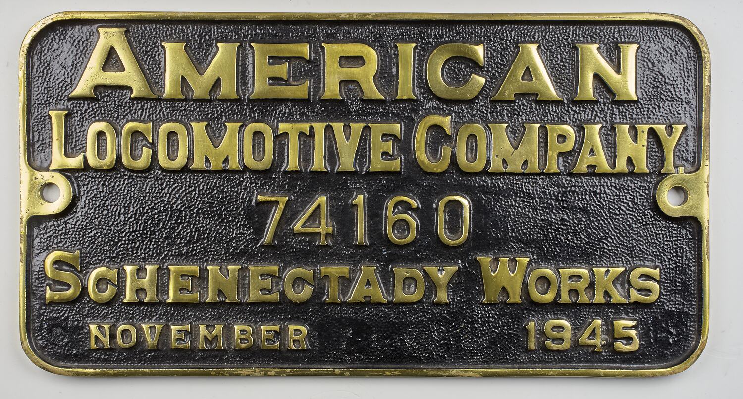 Locomotive Builders Plate - American Locomotive Co., Schenectady Works ...
