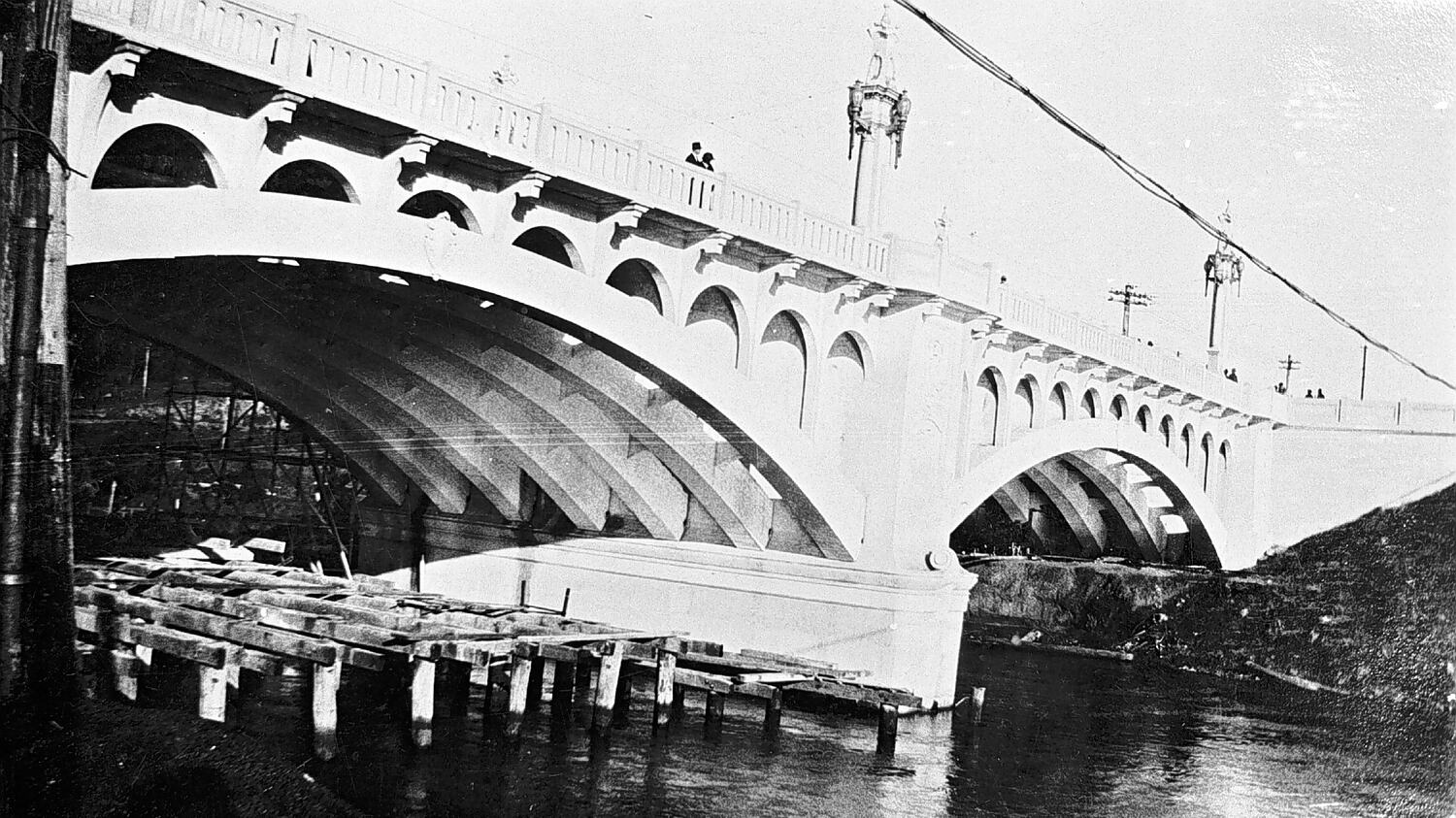 Negative - Construction Work on the Chapel Street Bridge across the ...