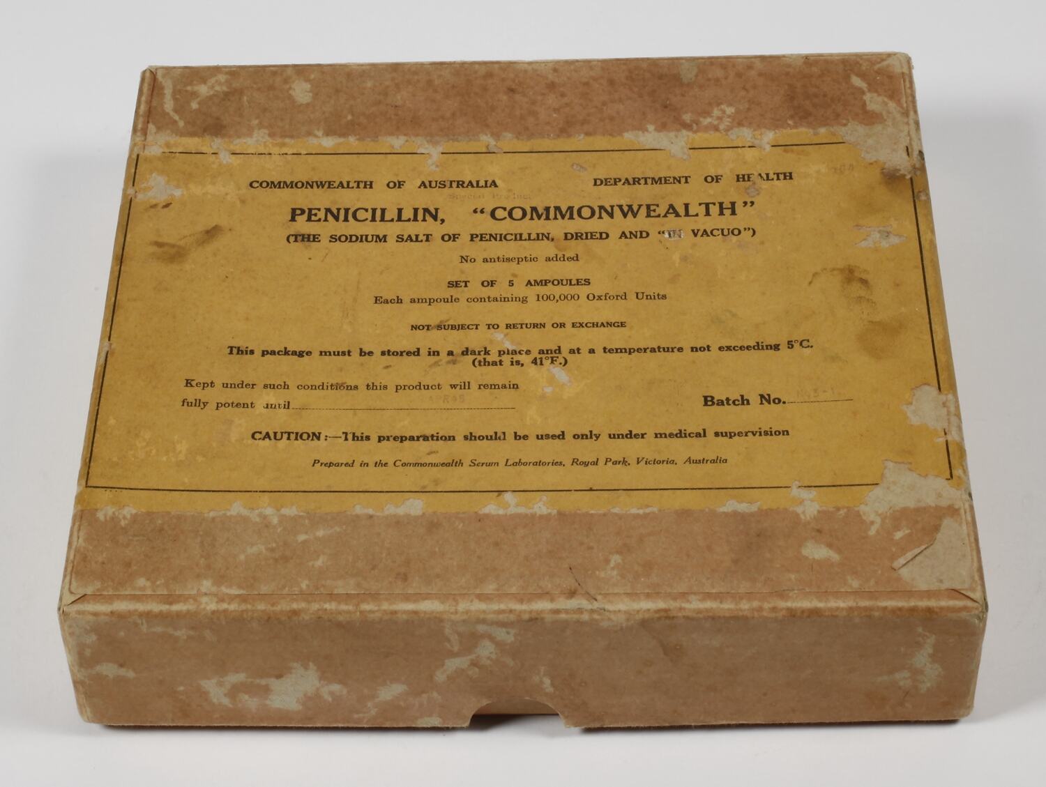 Penicillin Pack - Commonwealth Serum Laboratories, 1945