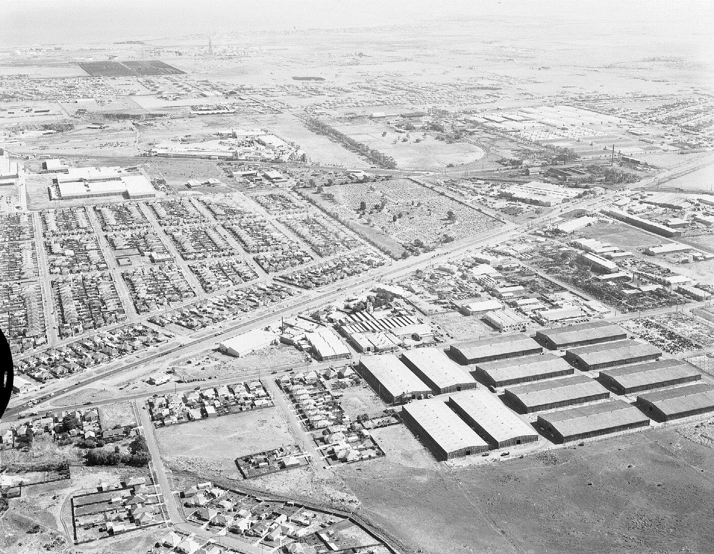 Negative - Aerial View of Footscray and Surrounding Suburbs, Victoria ...