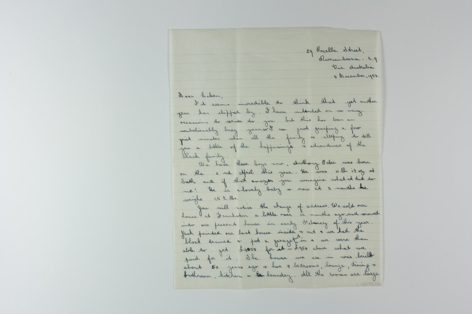 Letter - From Margaret, Murrumbeena, Victoria to Eileen Leech ...