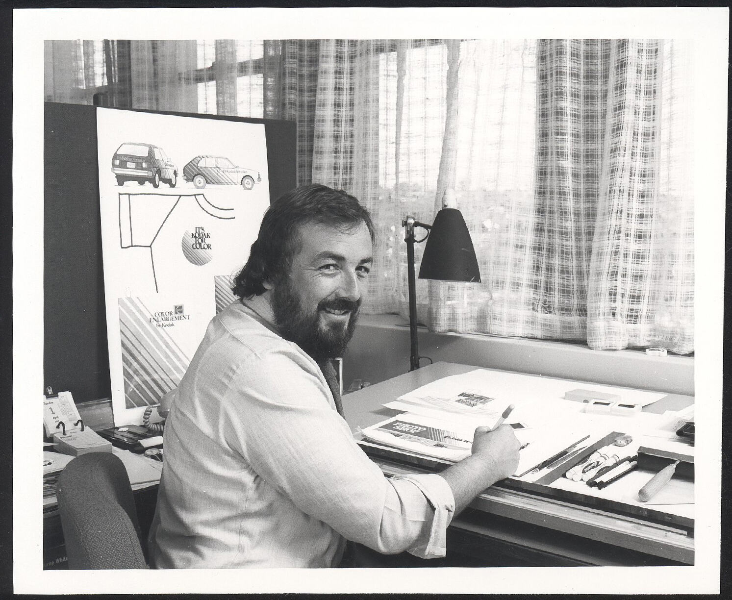 Photograph - Kodak, Man at a Drafting Table, circa 1980s