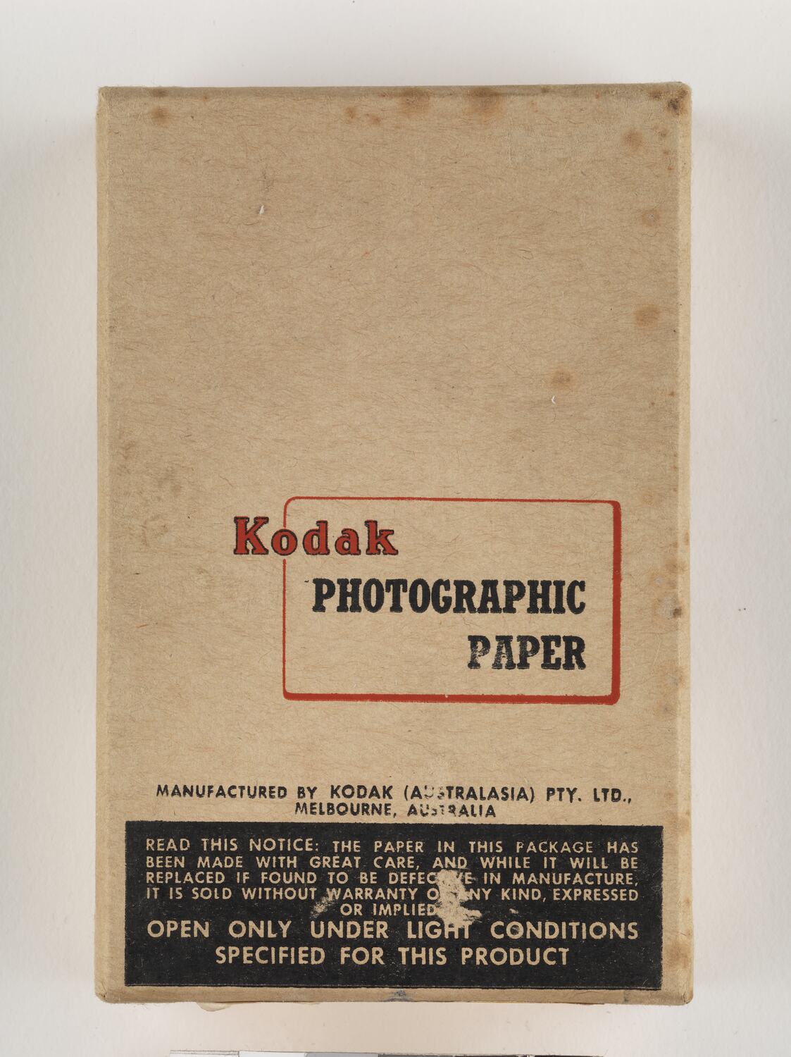 Photographic Paper - Kodak (Australasia) Pty Ltd, 'Velox Single Weight ...