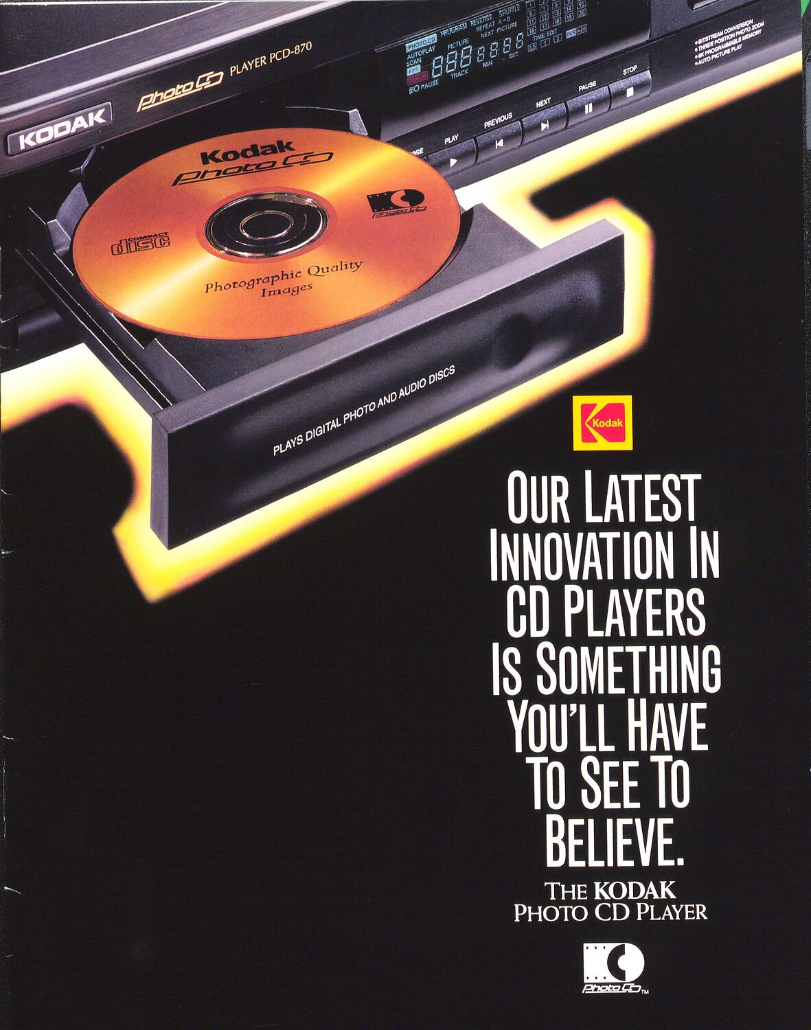 Publicity Brochure - Eastman Kodak, Kodak Photo CD Player, circa 1991