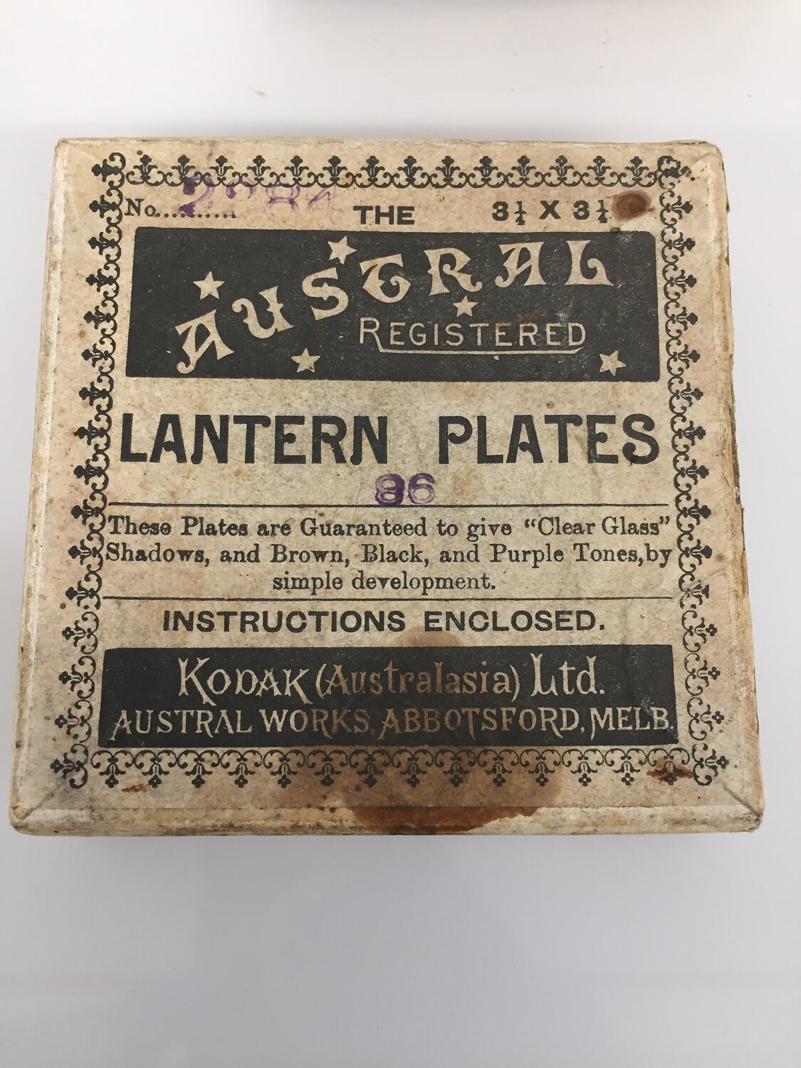 Lantern Slides - Kodak Australasia Ltd, Austral Lantern Plates, 1911-1920