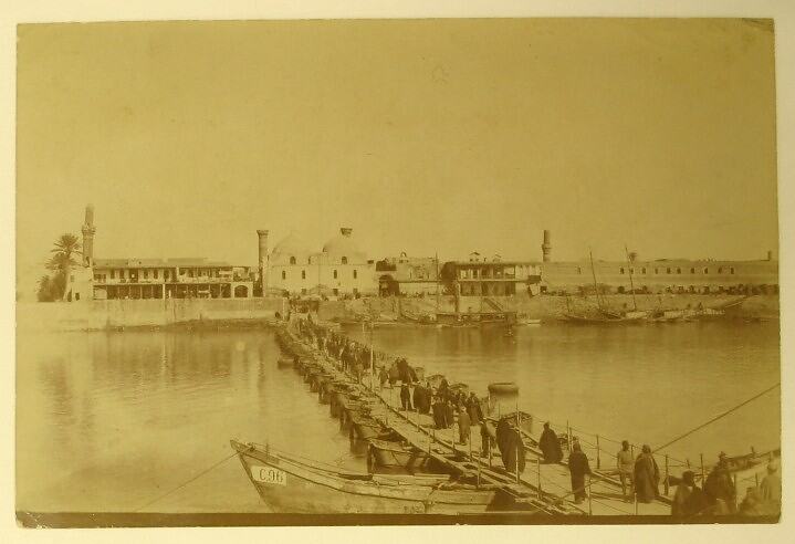 Photograph - People Crossing Pontoon Bridge over the Tigris, Baghdad ...