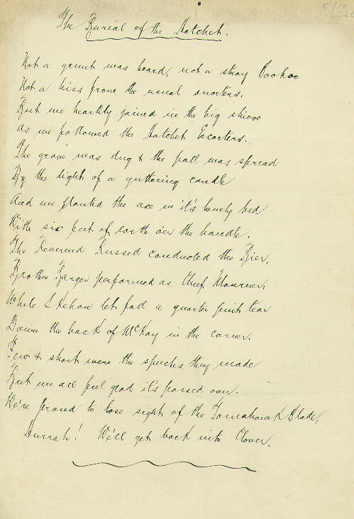 Poem - H.V. McKay, 'The Burial of the Hatchet', 1911