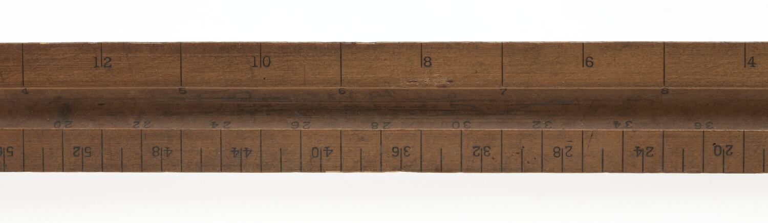 Ruler - Drafting, Wood, Triangular, circa 1930s-1940s