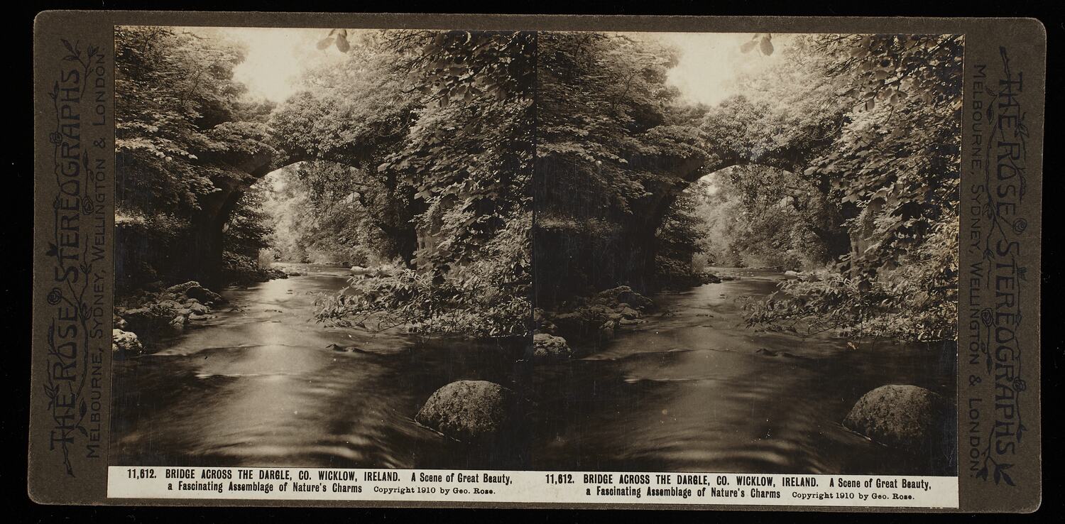 Stereograph - 'Bridge Across the Dargle, Co. Wicklow, Ireland', circa 1910