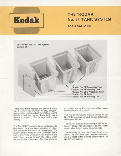 Publicity Flyer - Kodak Limited, 'The Kodak No. 3F Tank System', 1968