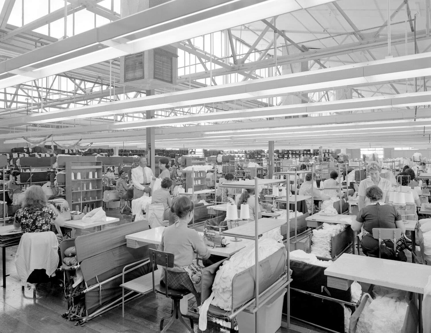 Negative - Female Process Employees in Hosiery Factory, Brunswick, 1970