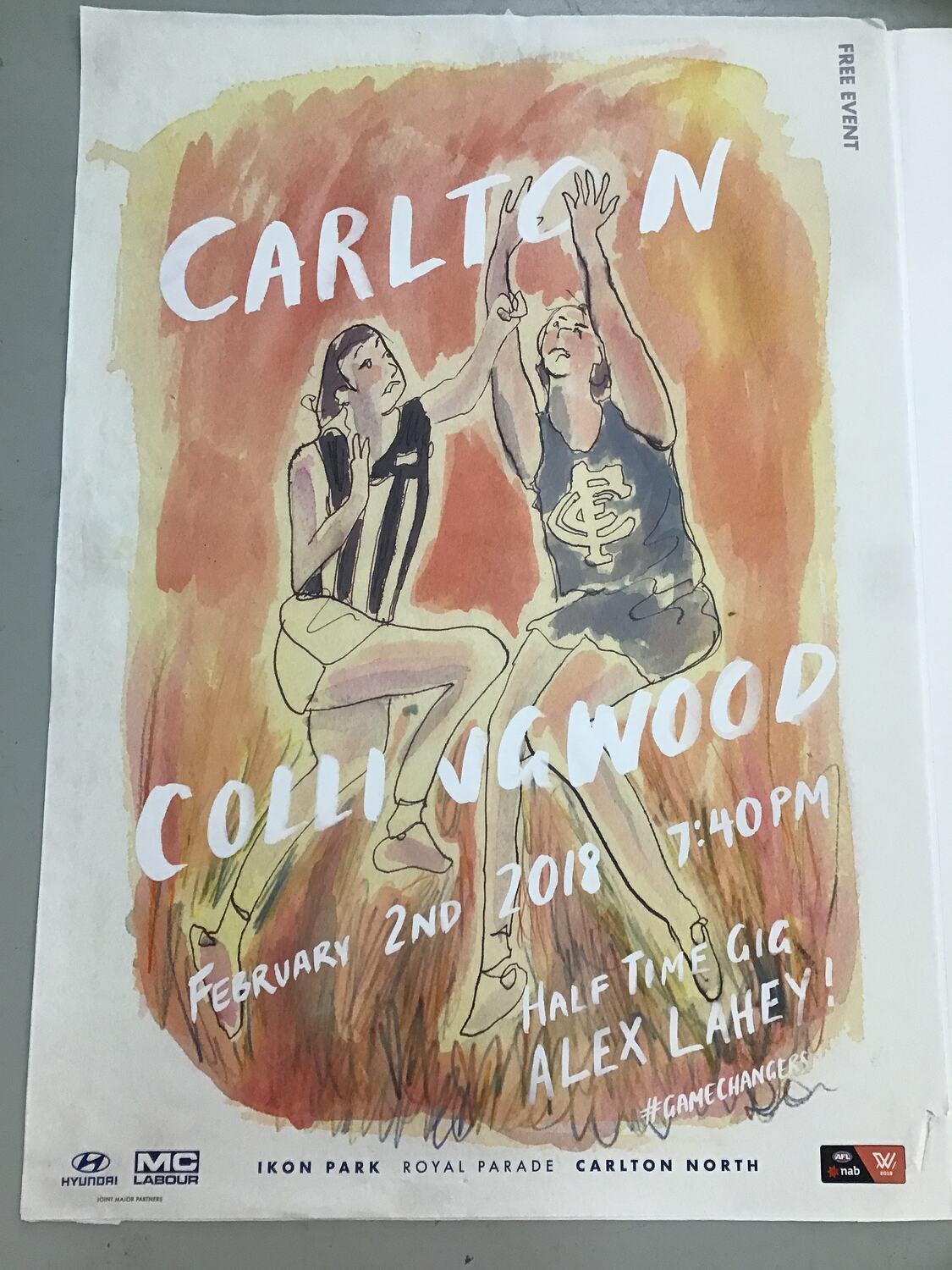 Poster - Collingwood Versus Carlton, AFL Women's (AFLW) Competition ...