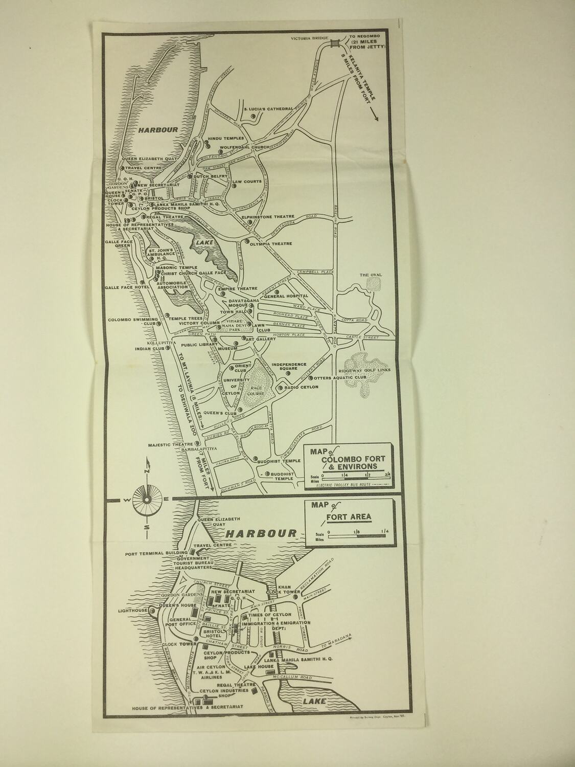 Map - Colombo Fort and Environs, 1959