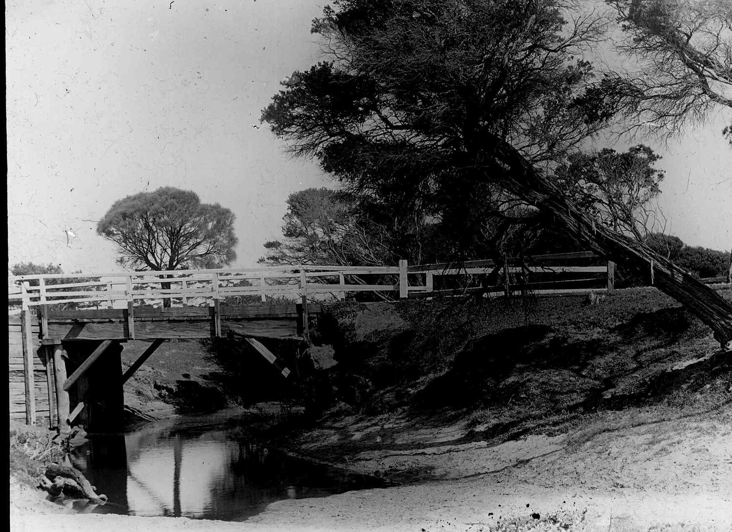 Lantern Slide - Bridge Over River, Carrum, Victoria, pre 1929