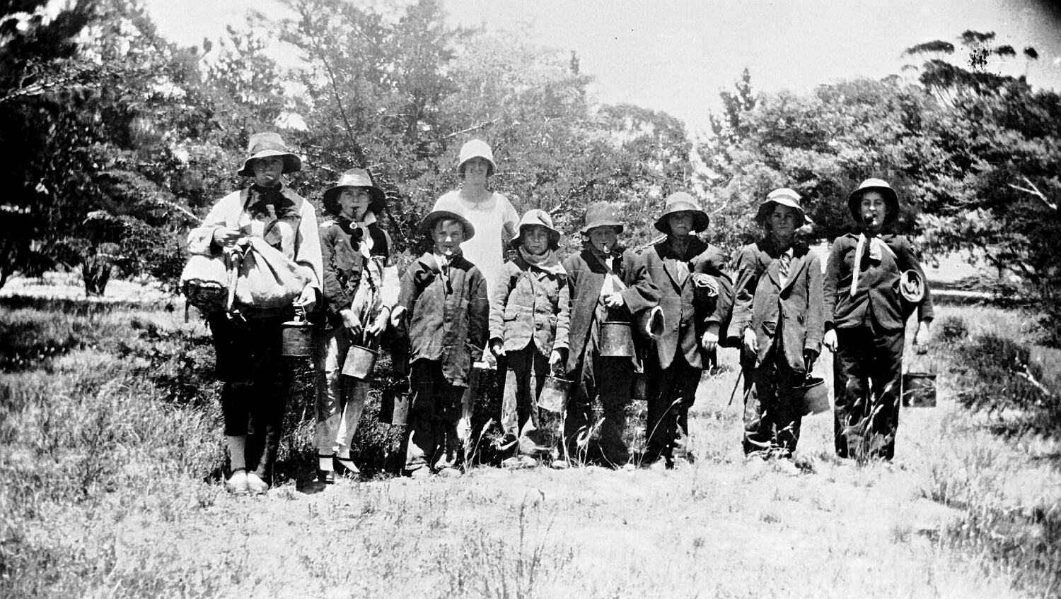 Negative - Children at School Dressed as Swagmen, Dereel, Victoria ...