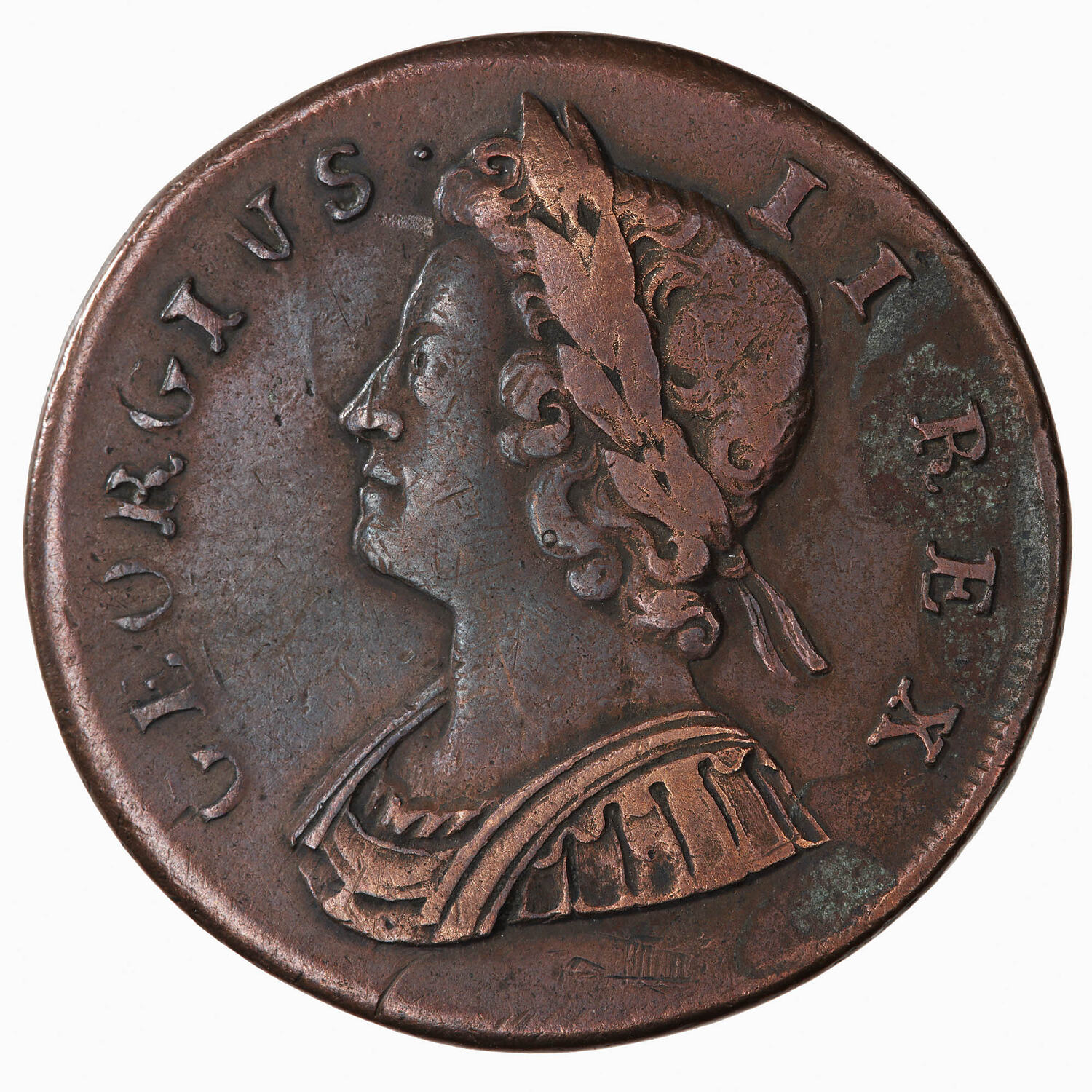 Coin - Halfpenny, George II, Great Britain, 1730
