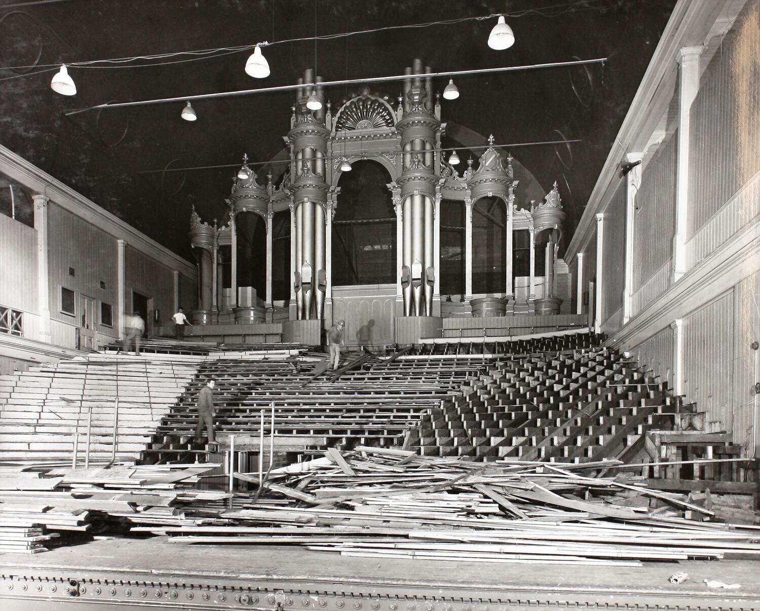 Photograph - Removal of Organ Gallery Seating, Exhibition Building ...