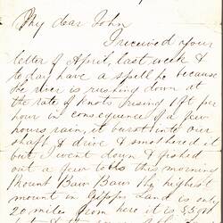 Letter - William Graham, to John Graham, Russell Creek, Victoria, 11 ...