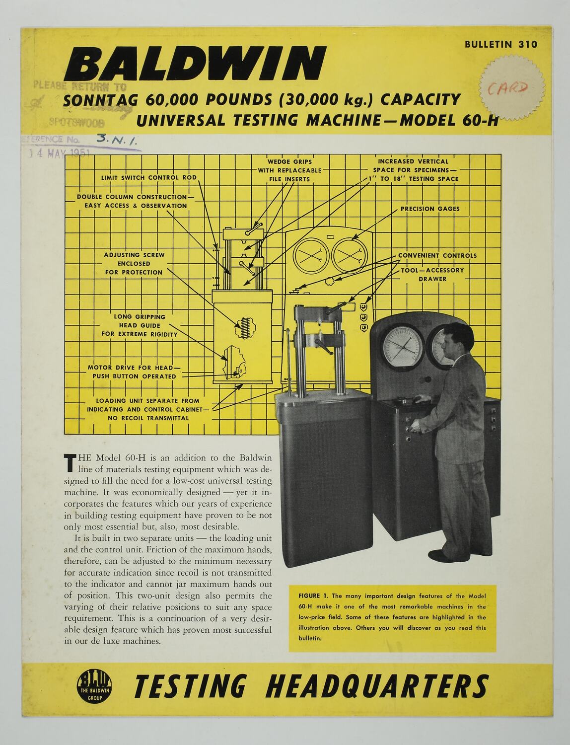Product Bulletin - Baldwin Locomotive Works, Materials Testing ...