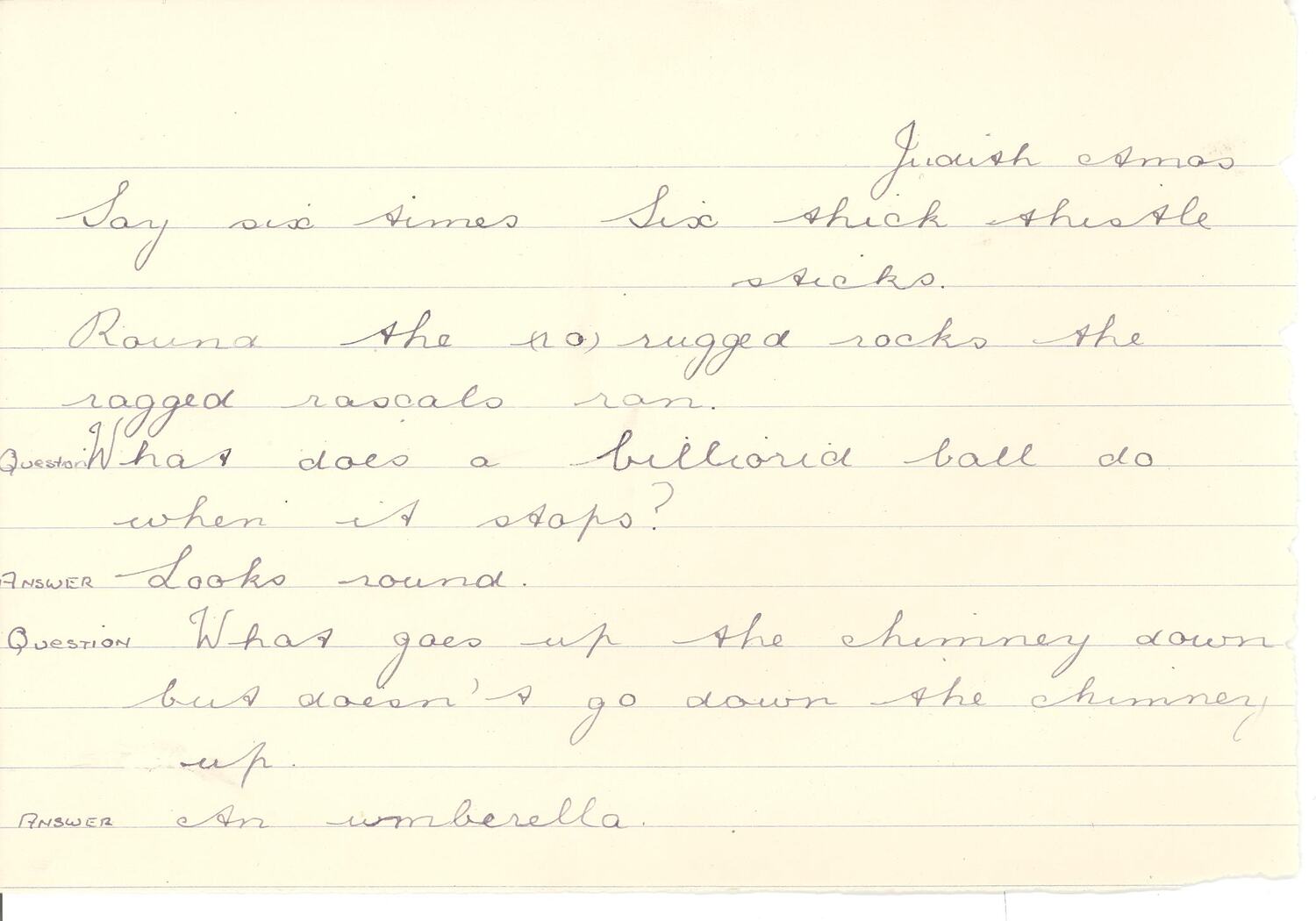 Document - Judith Amos, Addressed to Dorothy Howard, Transcriptions of ...