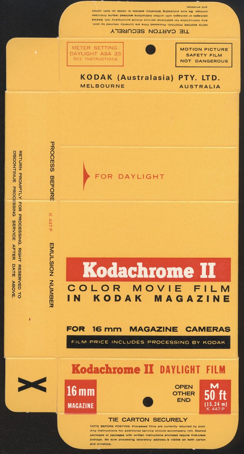 Box - Kodak Australasia Pty Ltd, Kodachrome II Color Movie Film ...