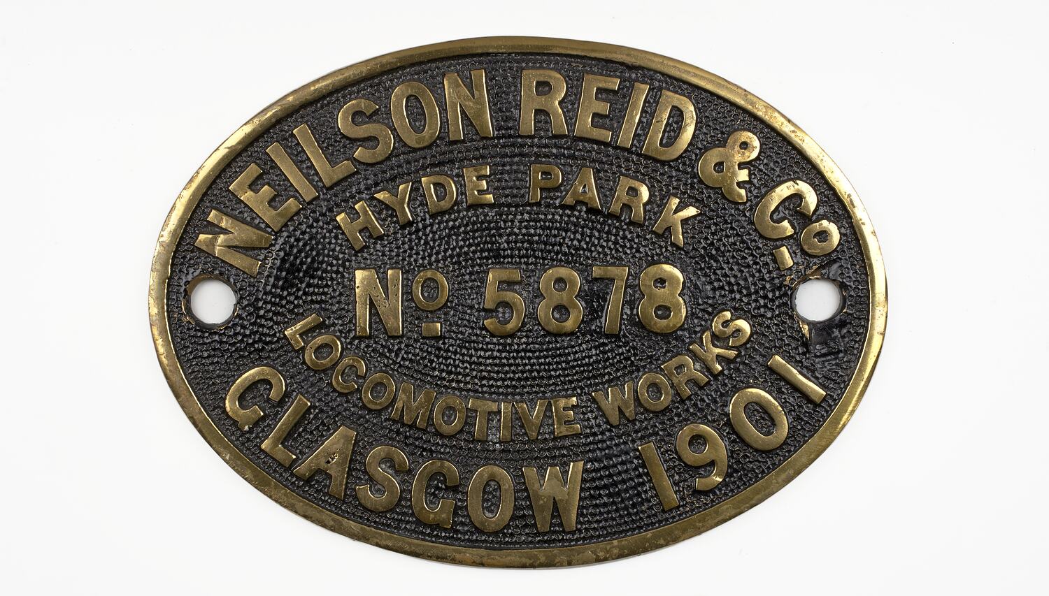 Locomotive Builders Plate - Neilson Reid & Co., Glasgow, Scotland, 1901