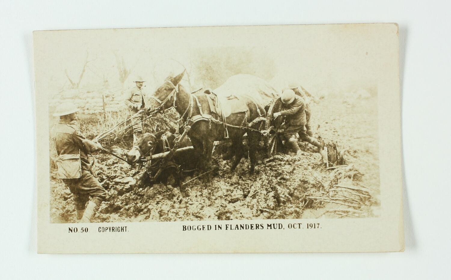Cigarette Card - 'Bogged in Flanders Mud, Oct. 1917', Official World ...