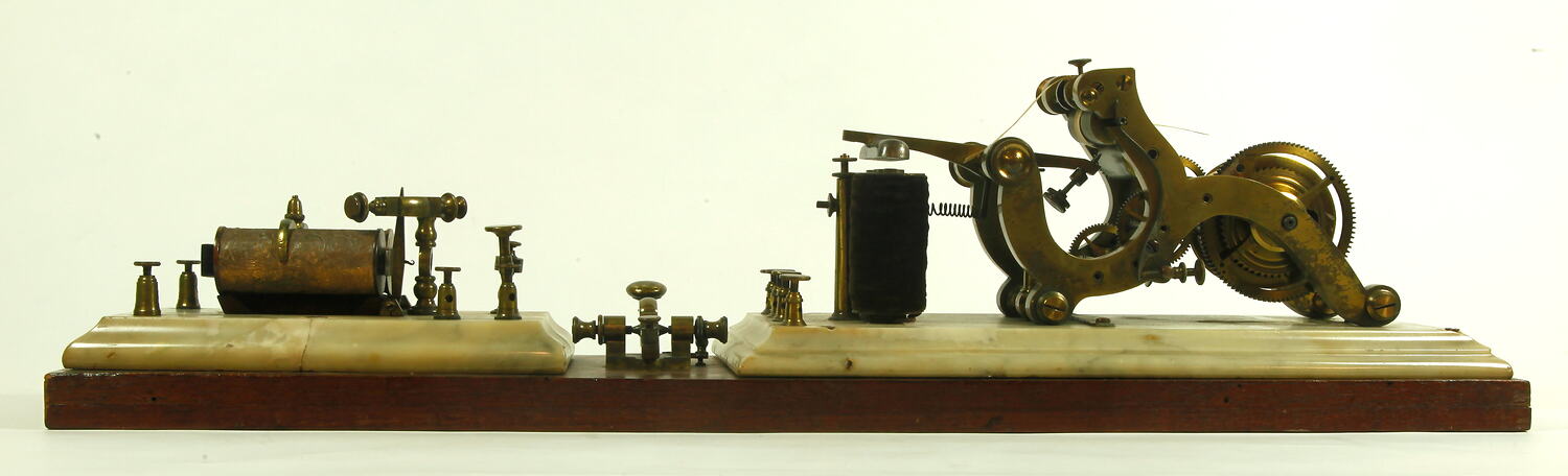 Telegraph Set - Morse Electric System, Brass & Marble, 1857