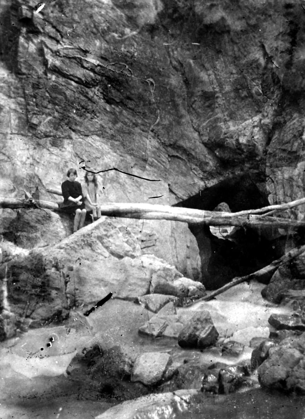 Negative - Hepburn Springs The Blowhole, Victoria, 1929