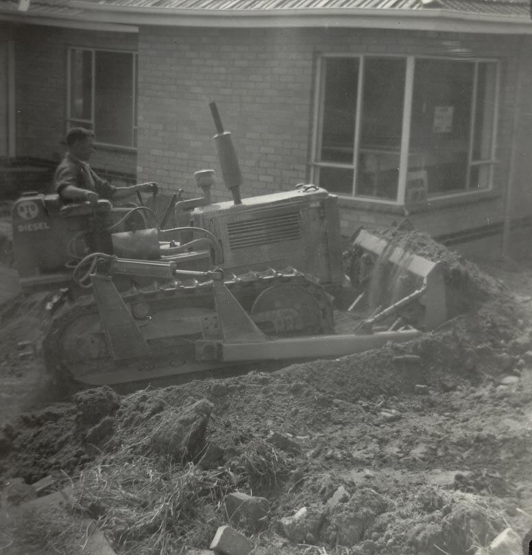 Digital Photograph - Man & Bulldozer Excavating Drive, House Building ...