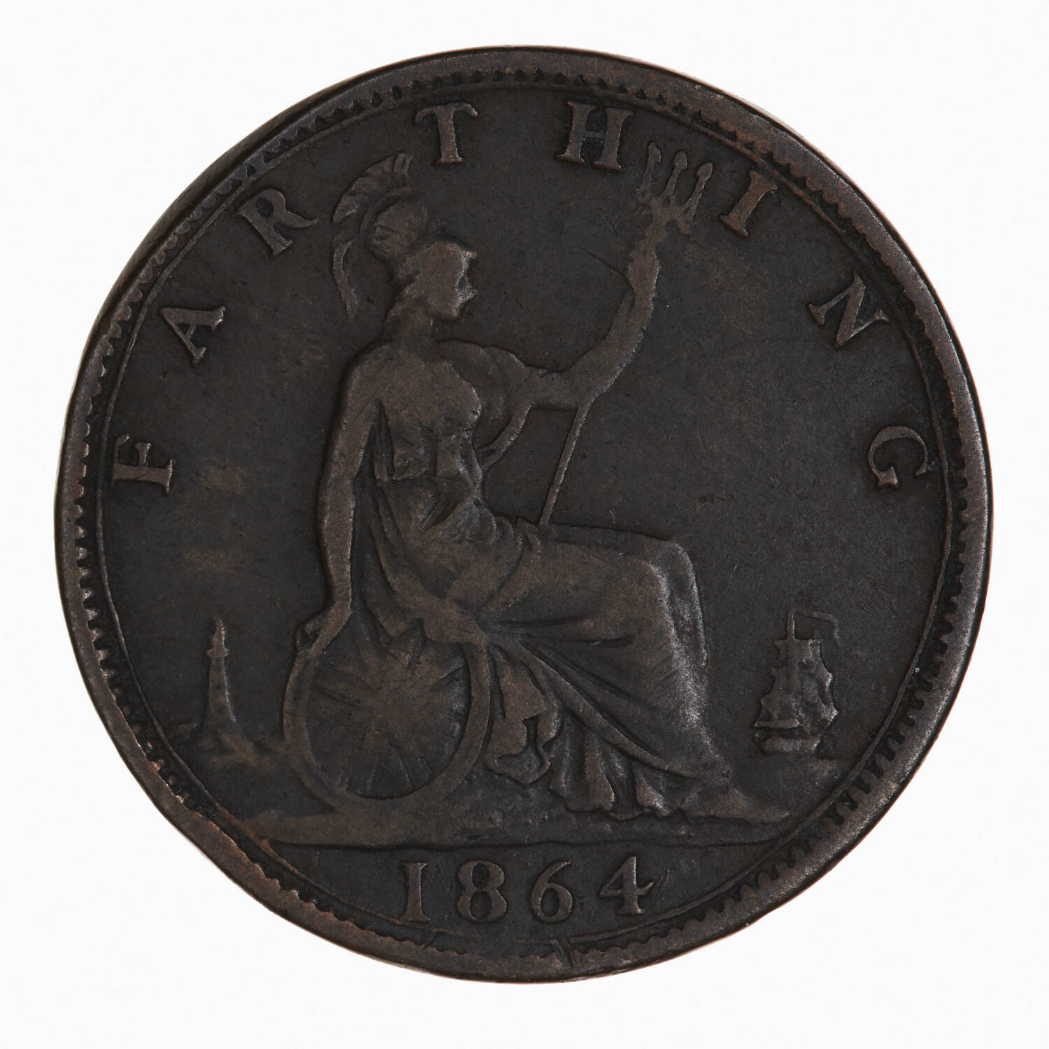 Coin - Farthing, Queen Victoria, Great Britain, 1864