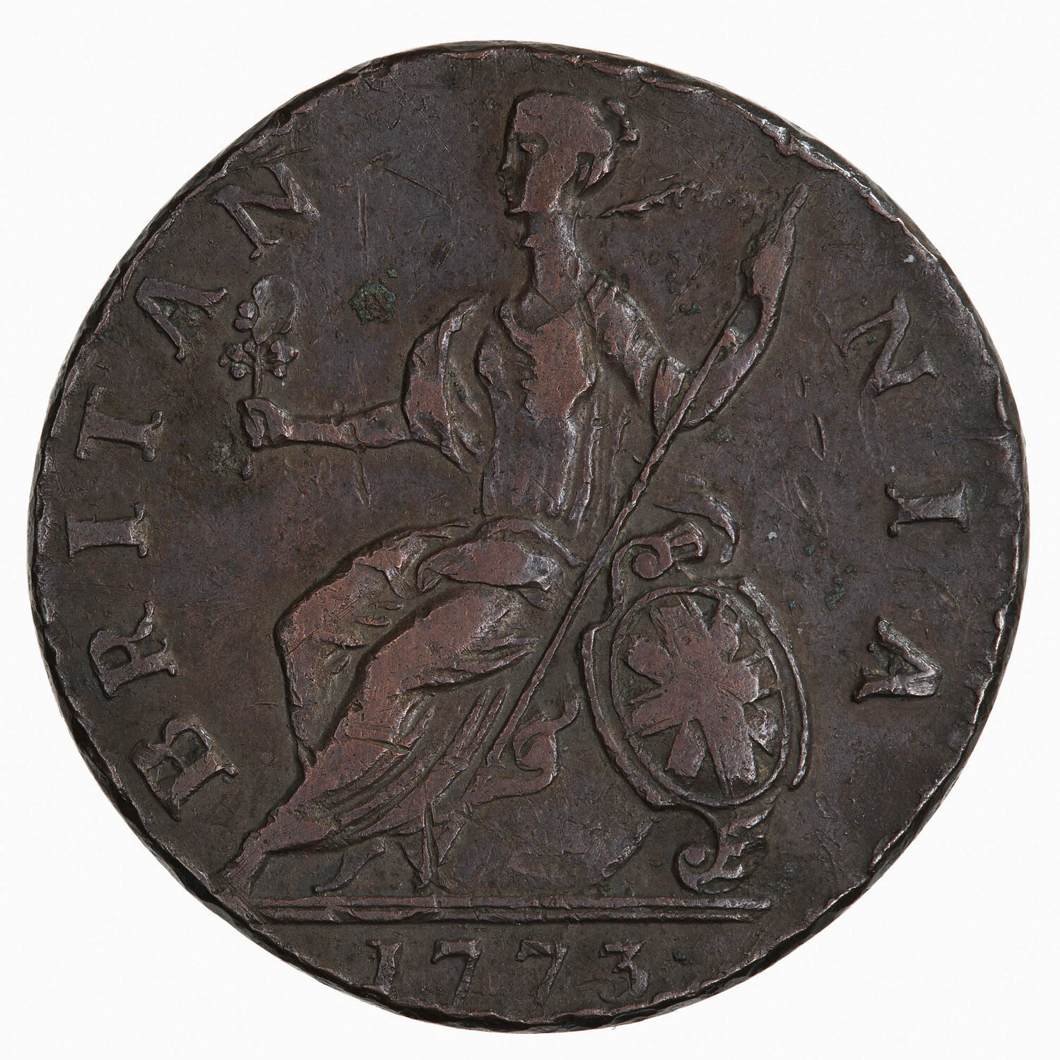 Coin - Halfpenny, George III, Great Britain, 1773