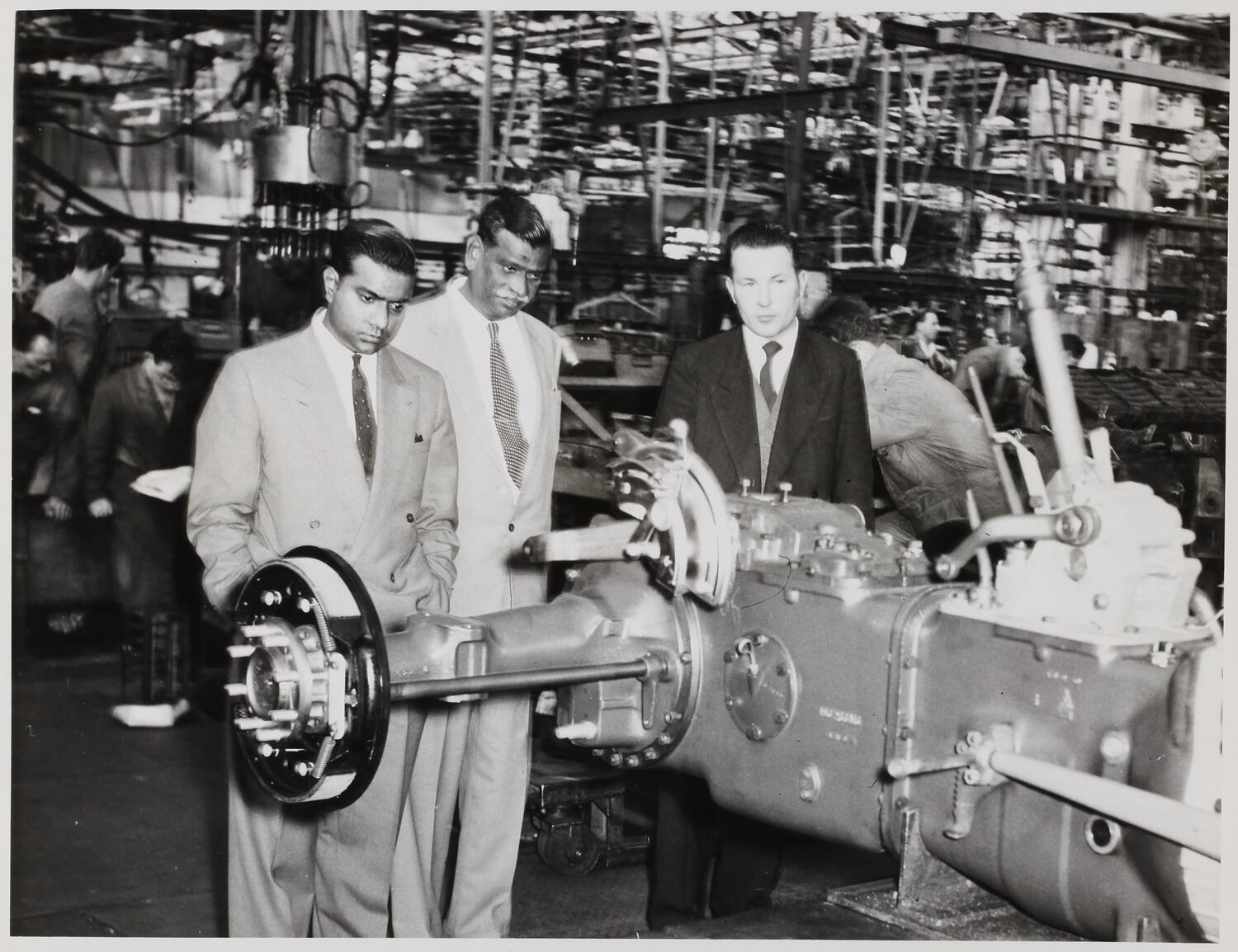 Photograph - Massey Ferguson, Men Visiting the Production Line, Banner ...