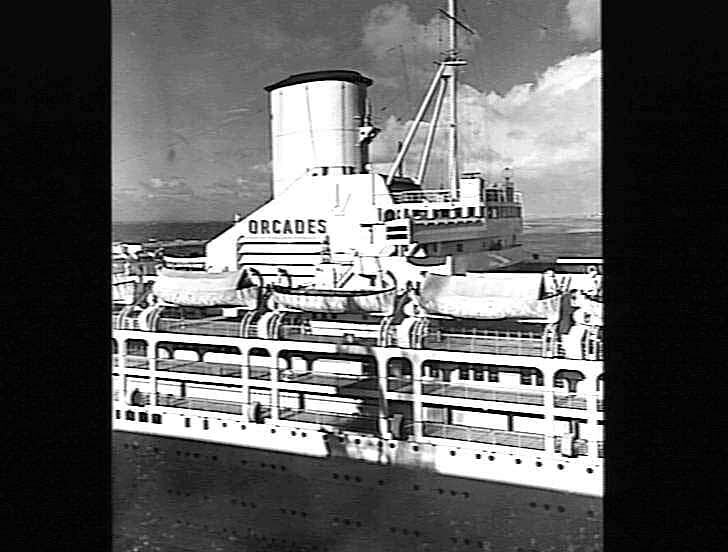 Photograph - Orient Line, RMS Orcades, Detail of Funnel Casing, Ship's ...