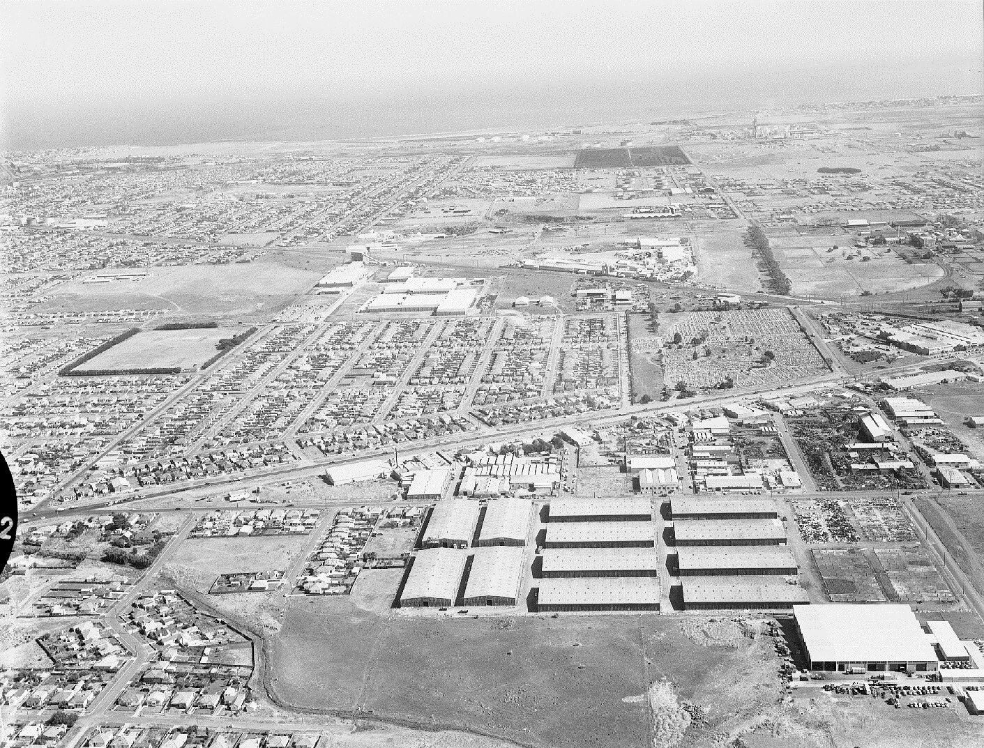 Negative - Aerial View of Footscray and Surrounding Suburbs, Victoria ...