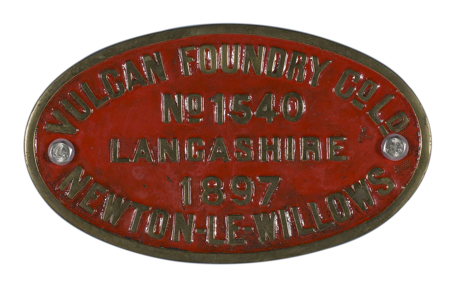 Locomotive Builders Plate - Vulcan Foundry, Newton-Le-Willows ...