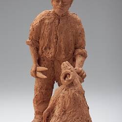 Sculpture - 'The Shearer', Mr. Leon Wolowski, Clay, 1984