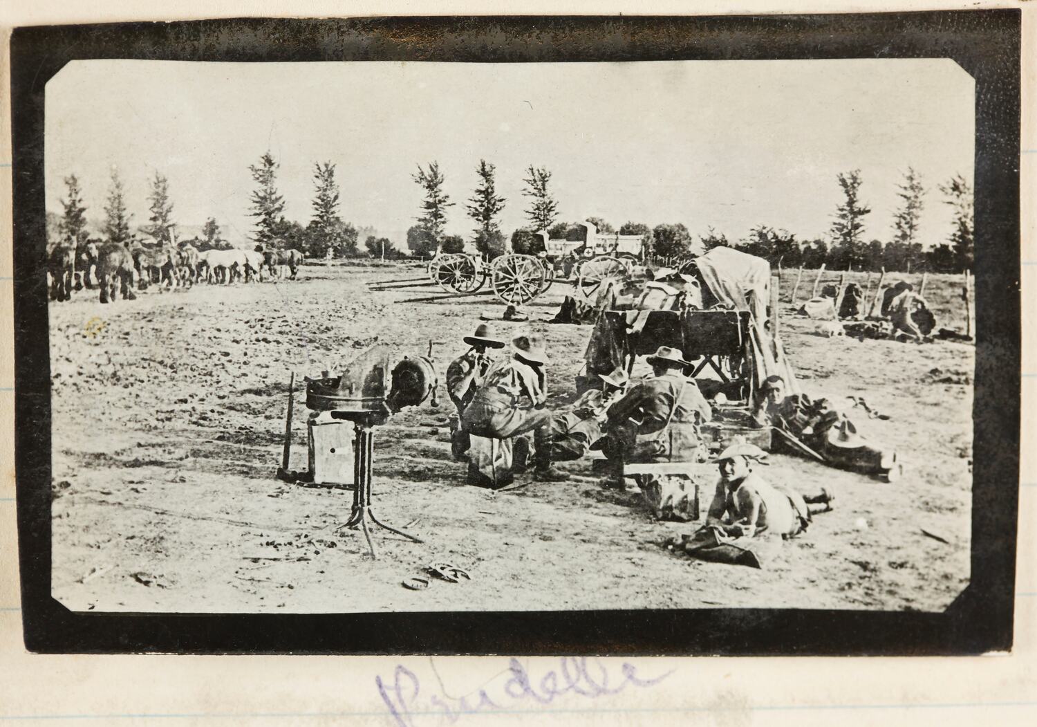Photograph - Soldiers & Carts, Pradelle, France, Private John Lord ...