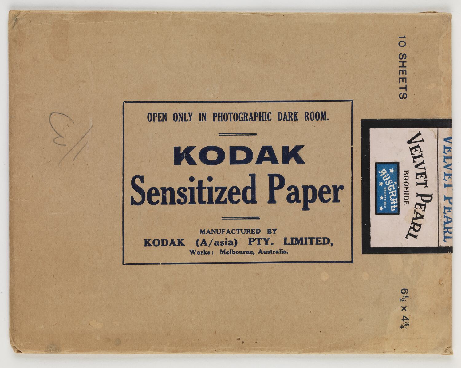 Photographic Paper - Kodak, 'Sensitized Paper', 'Velvet Pearl', '6.5 x ...