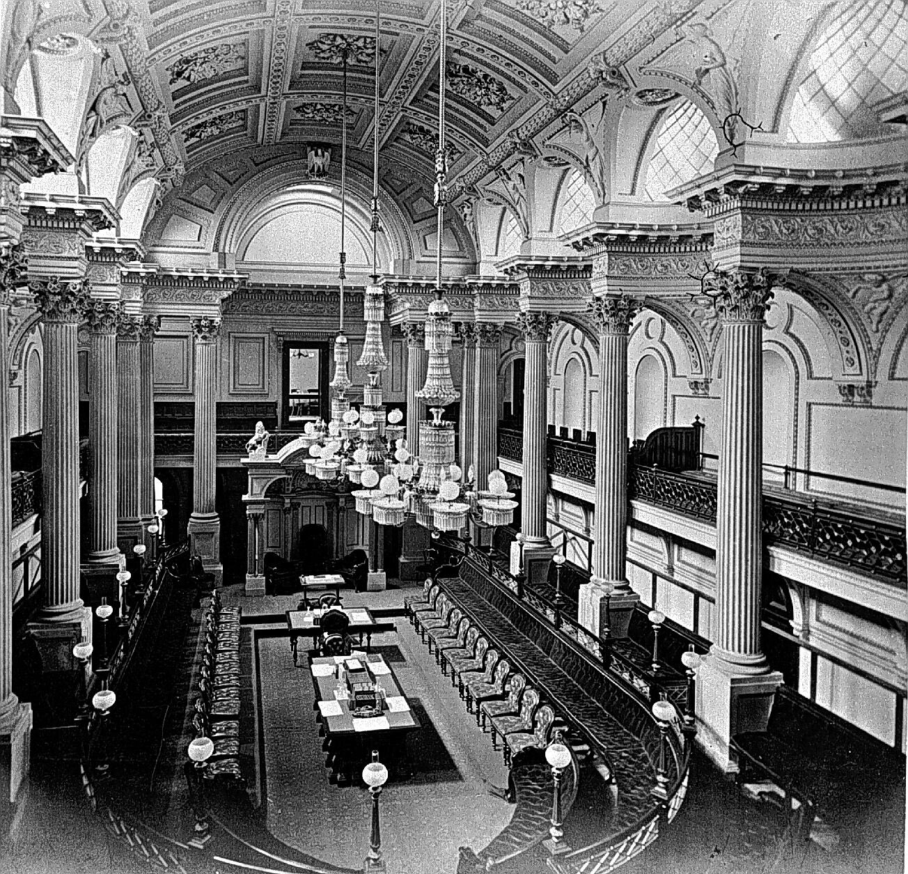 Negative - Looking Down on the Council Chamber in Parliament House ...