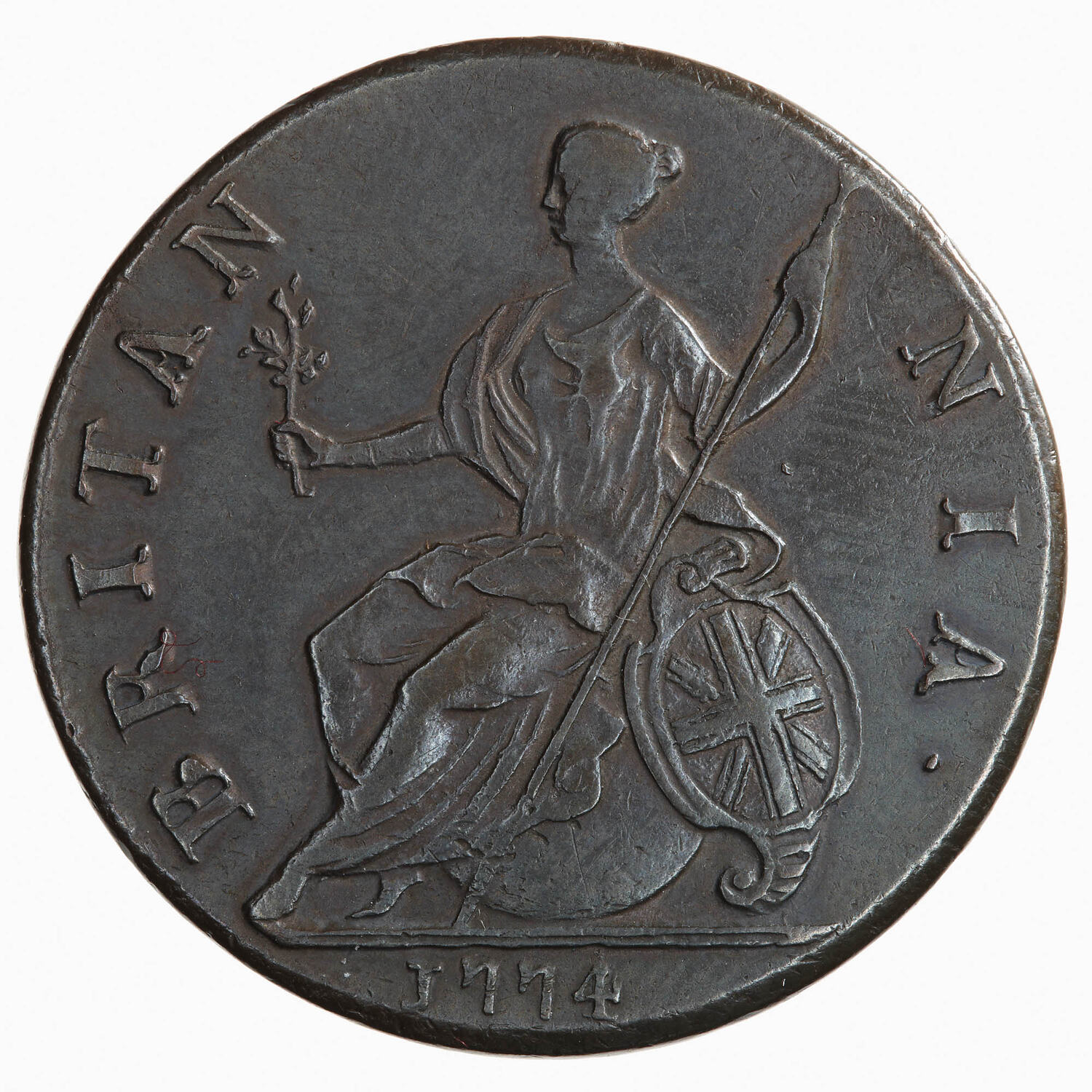 Coin - Halfpenny, George III, Great Britain, 1774