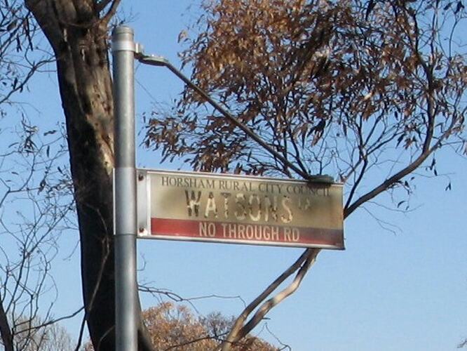 Street Sign - `Watsons Lane', Horsham Rural City Council, 2009 ...