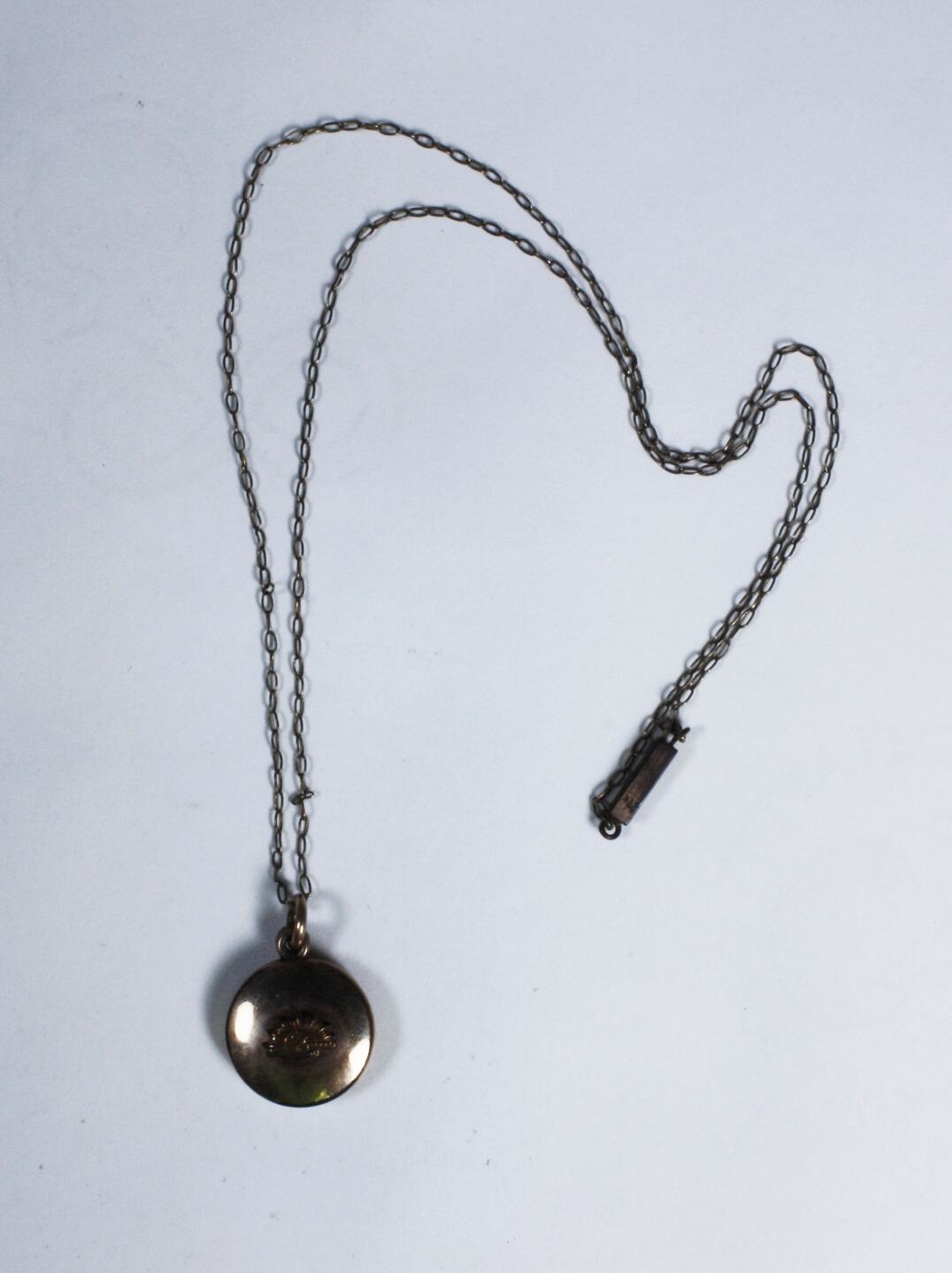 Locket & Chain - Rising Sun Motif, World War I, 1914-1918