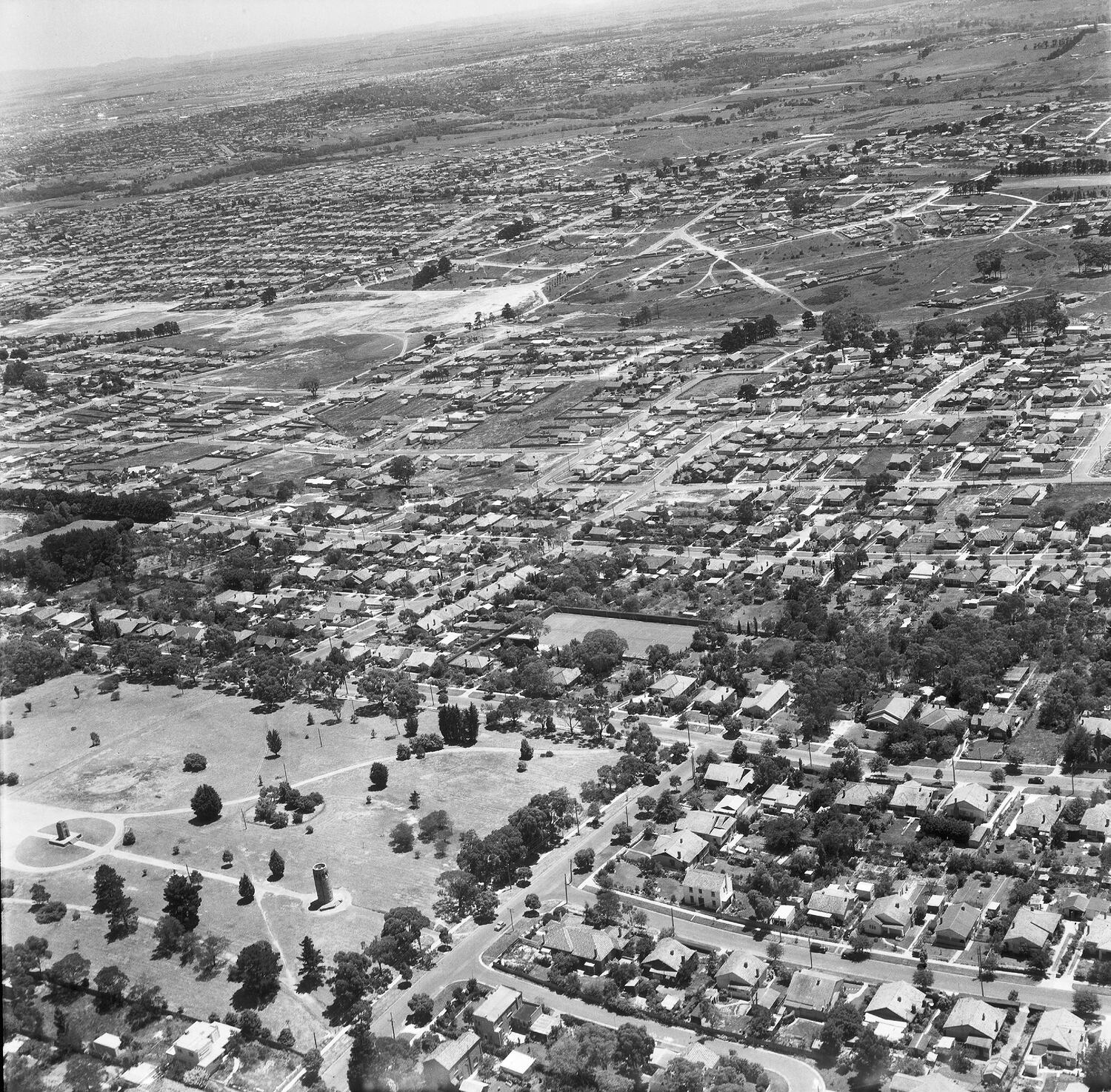 Negative - Aerial View of Balwyn, Victoria, 07 Dec 1955