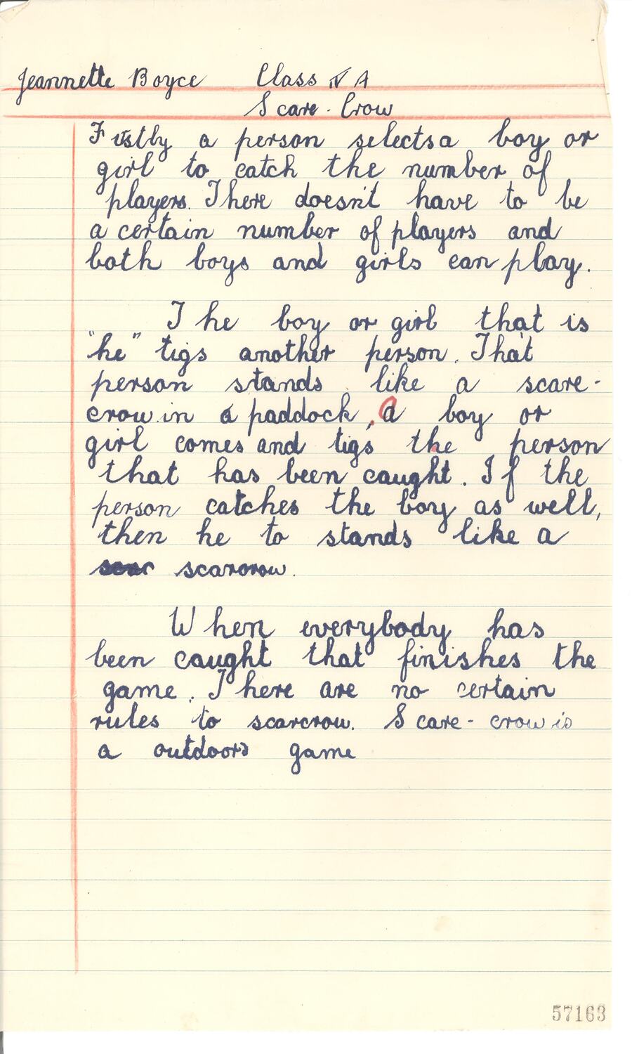 Document - Jeanette Boyce, to Dorothy Howard, Description of Chasing ...