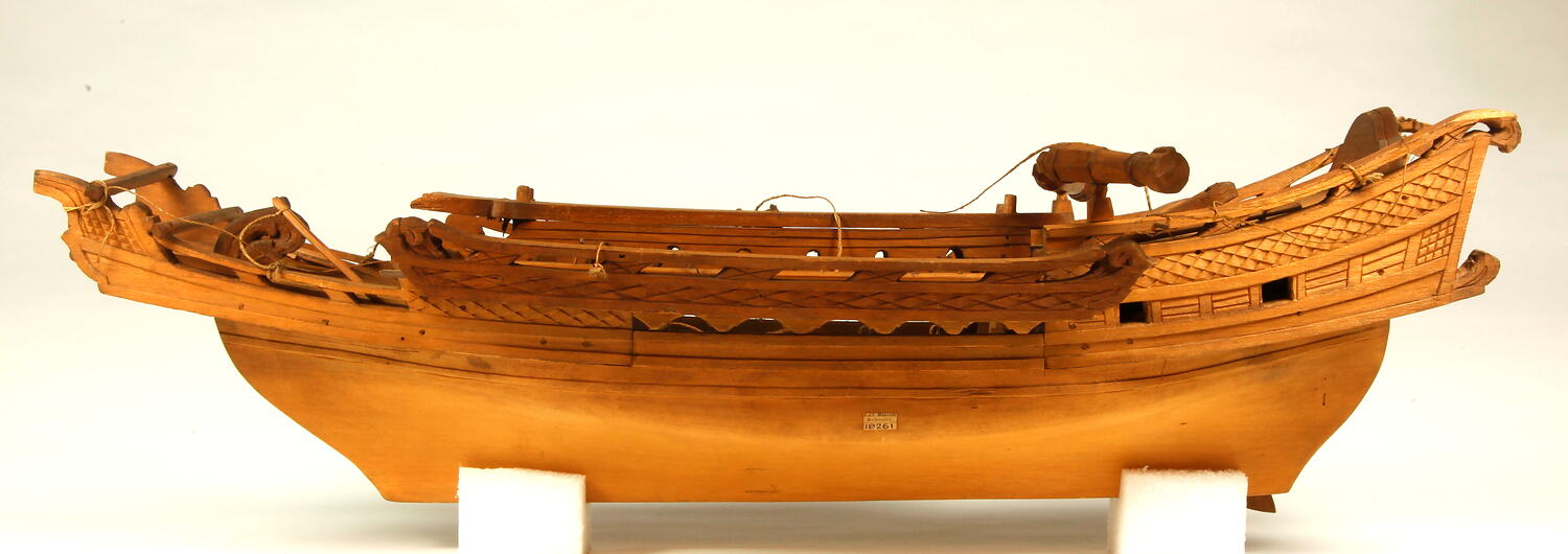 Model - Two Masted Junk, Wood, Straights Settlement, 1880