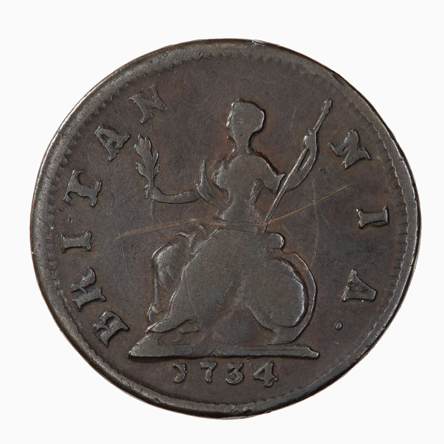 Coin - Farthing, George II, Great Britain, 1734