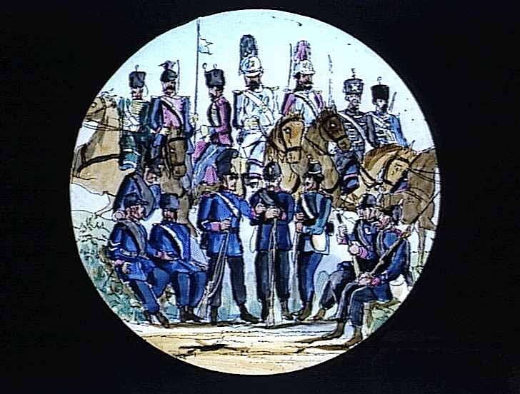 Lantern Slide - Mouted Cavalry, Franco-Prussian War, 1870-1871